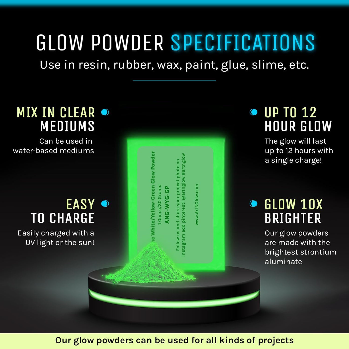 Glow In The Dark Powder – Art 'N Glow