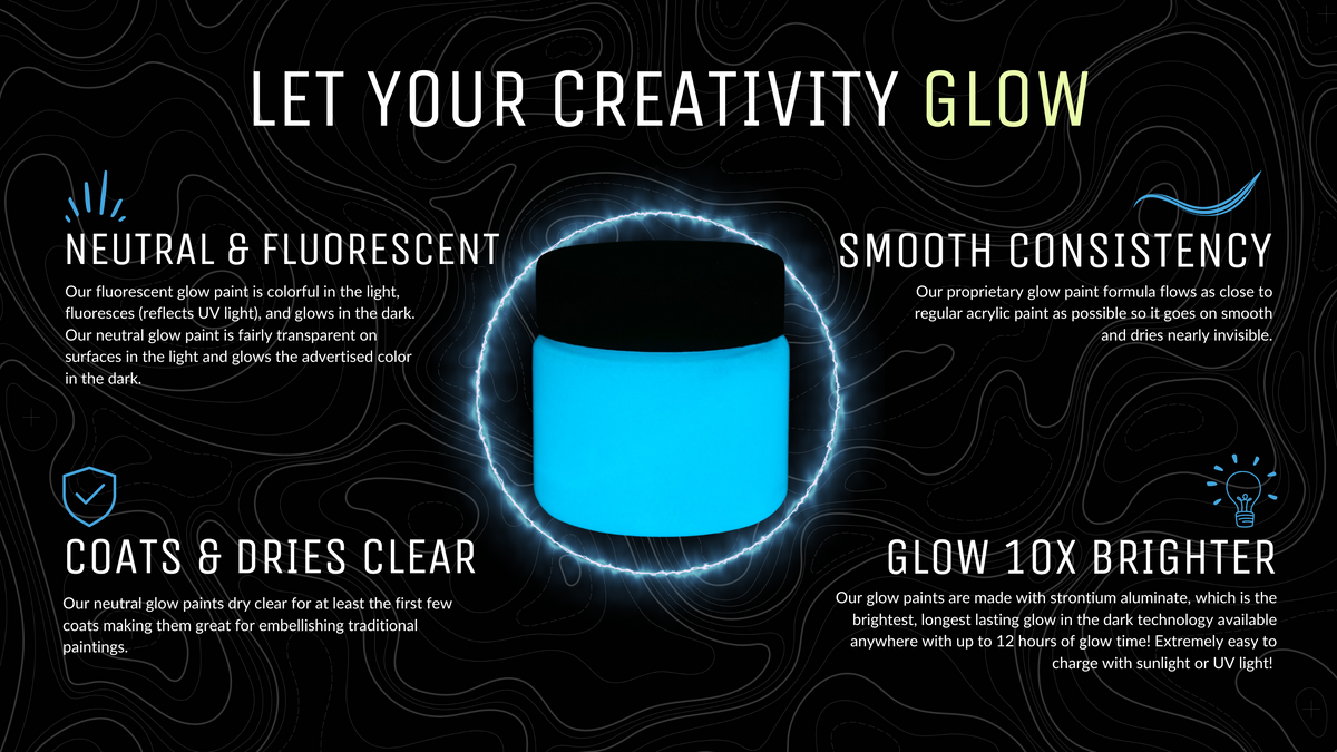 Glow In The Dark Paint - Fluorescent Blue Glow Paint – Art 'N Glow